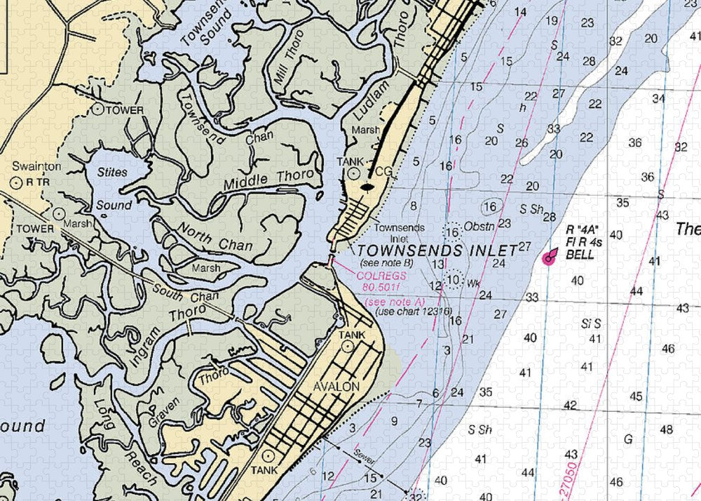 Townsends Inlet New Jersey Nautical Chart Puzzle | SeaKoast