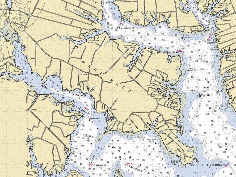 Ware Neck-virginia Nautical Chart - Puzzle | Nautical products for sea ...